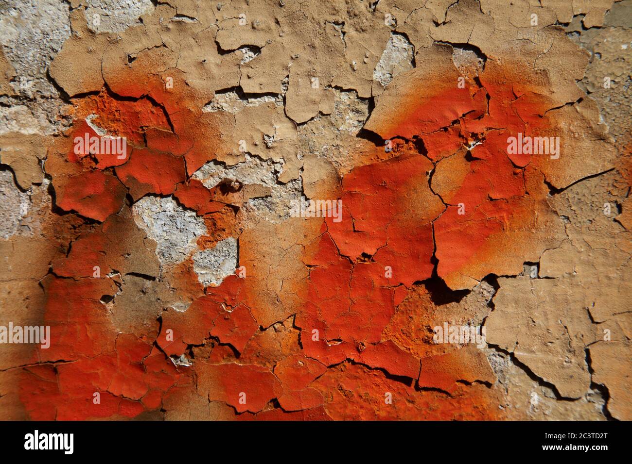 Crumbling wall plaster sprayed with graffiti Stock Photo - Alamy