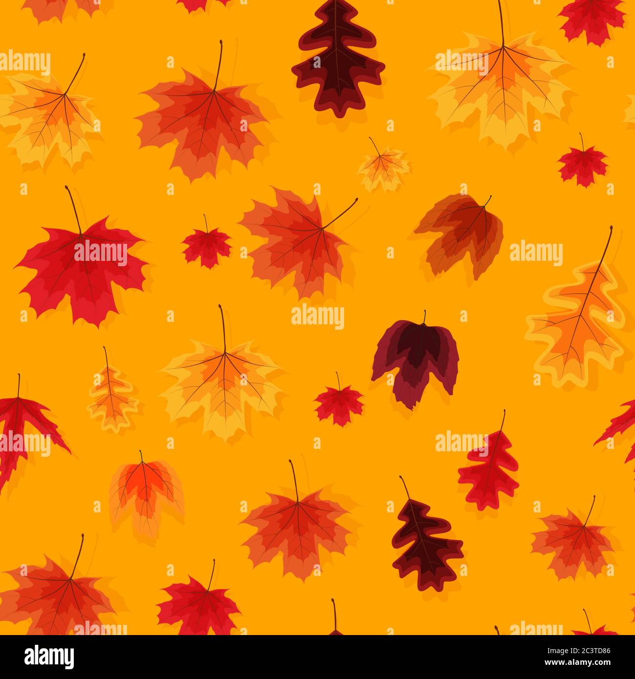 Autumn Leaves Seamless Pattern Background Vector Illustration Stock ...