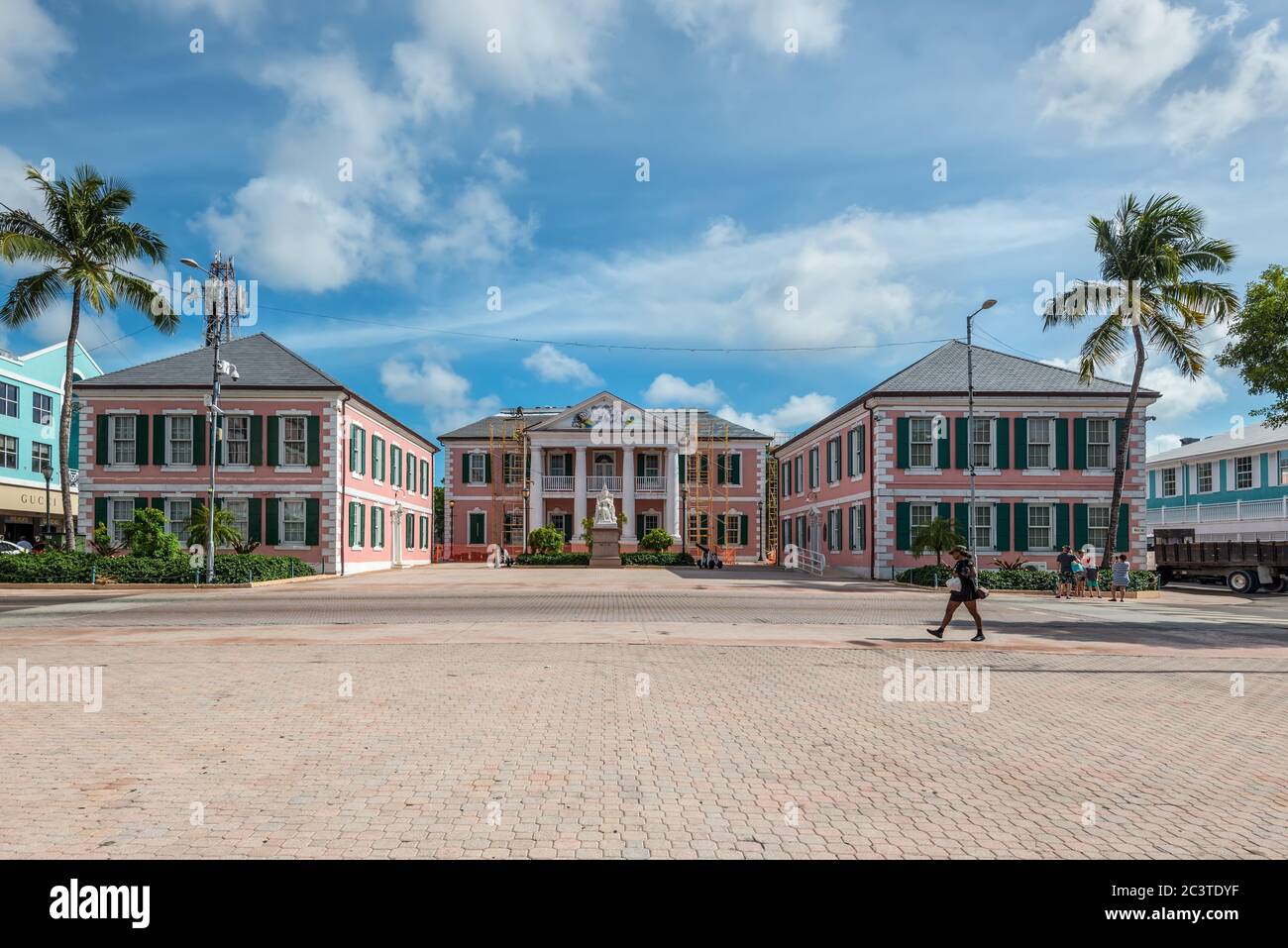 Nassau, Bahamas - May 3, 2019: Parliament Square is a group of ...