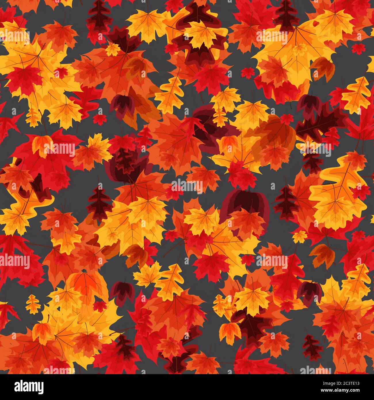 Autumn Leaves Seamless Pattern Background Vector Illustration Stock ...