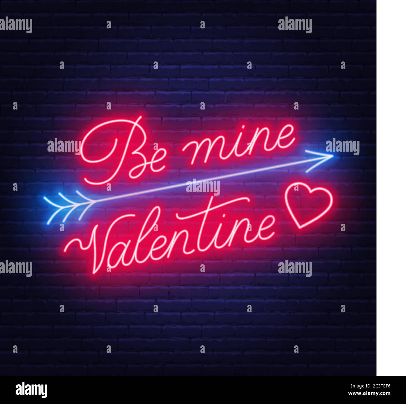Valentines day red neon Stock Vector Images - Alamy