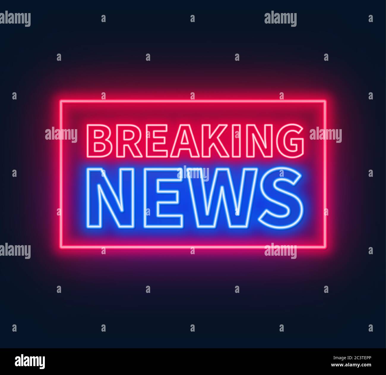 Neon breaking news sign on brick wall background Stock Vector Image ...