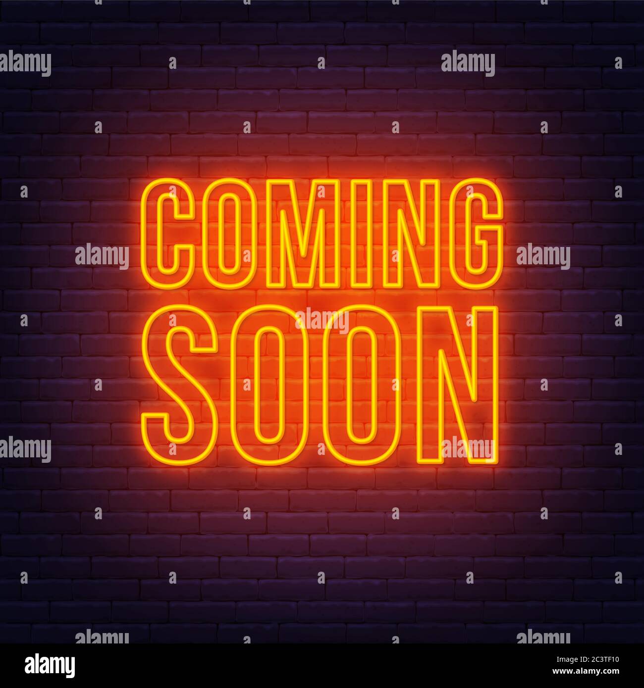 Coming soon neon sign on a brick wall background Stock Vector Image ...