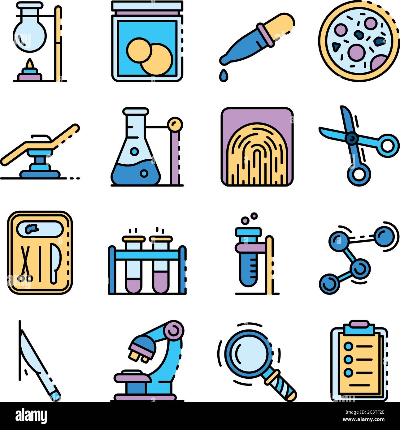 Forensic laboratory icons set vector flat Stock Vector Image & Art - Alamy