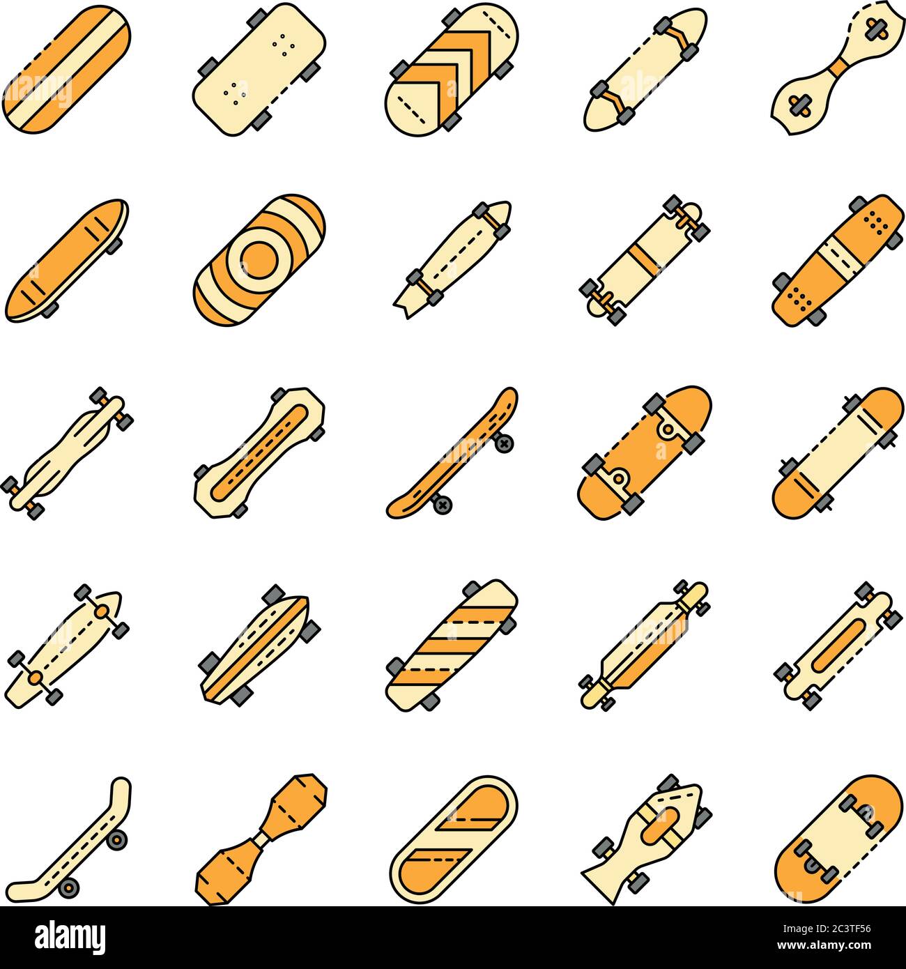 Skateboard icons set vector flat Stock Vector Image & Art - Alamy