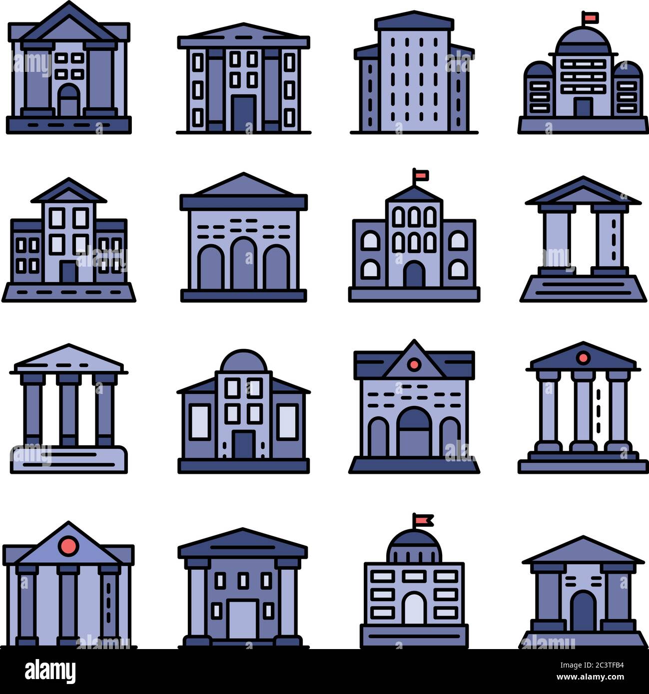Courthouse icons set vector flat Stock Vector Image & Art - Alamy