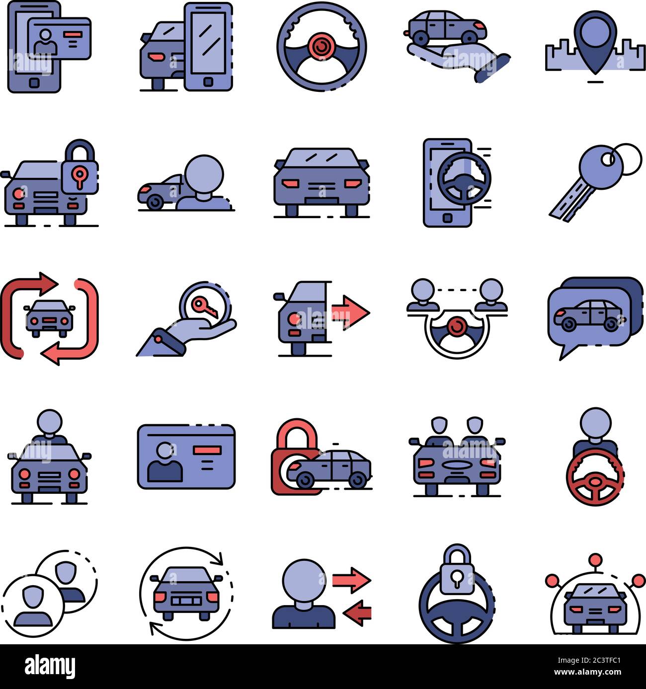 Car sharing line icons Stock Vector Images - Alamy