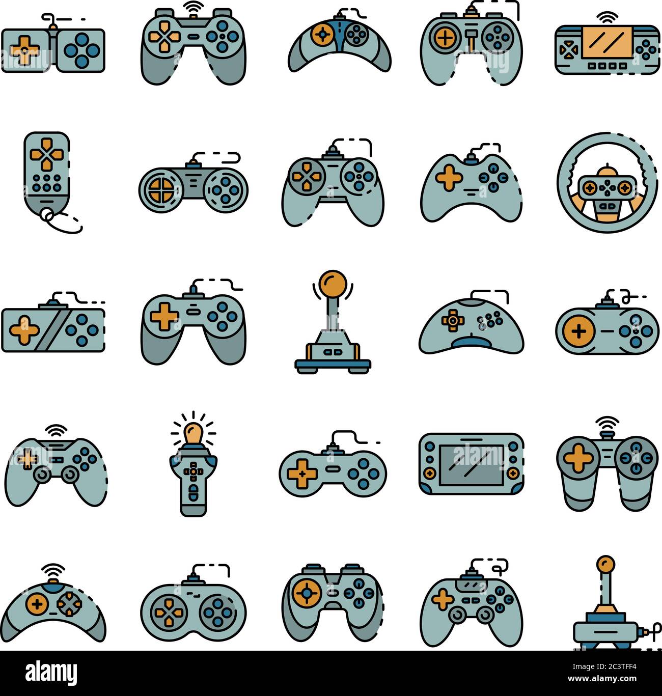 Joystick icons set vector flat Stock Vector Image & Art - Alamy