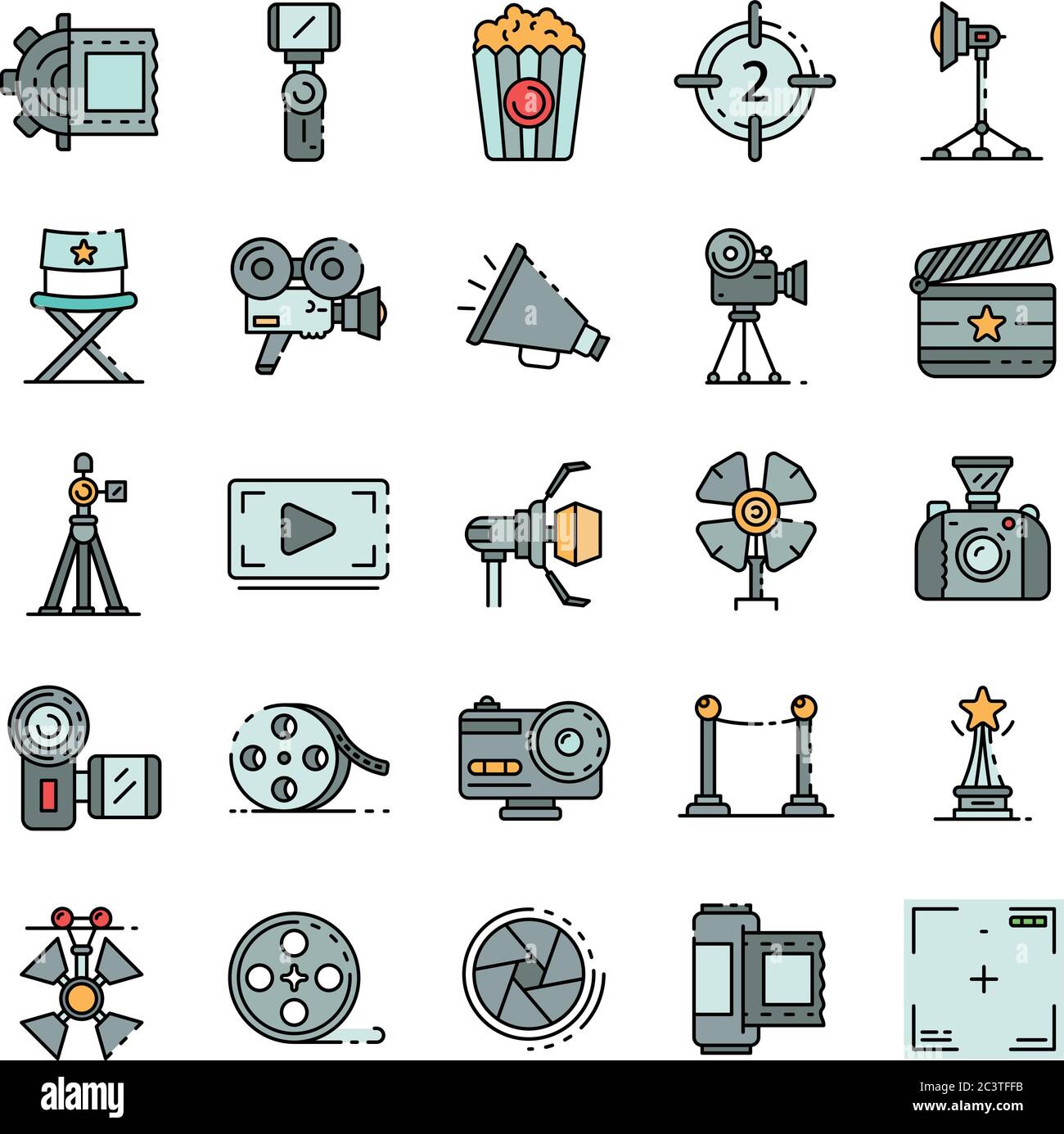 Film production icons set vector flat Stock Vector Image & Art - Alamy