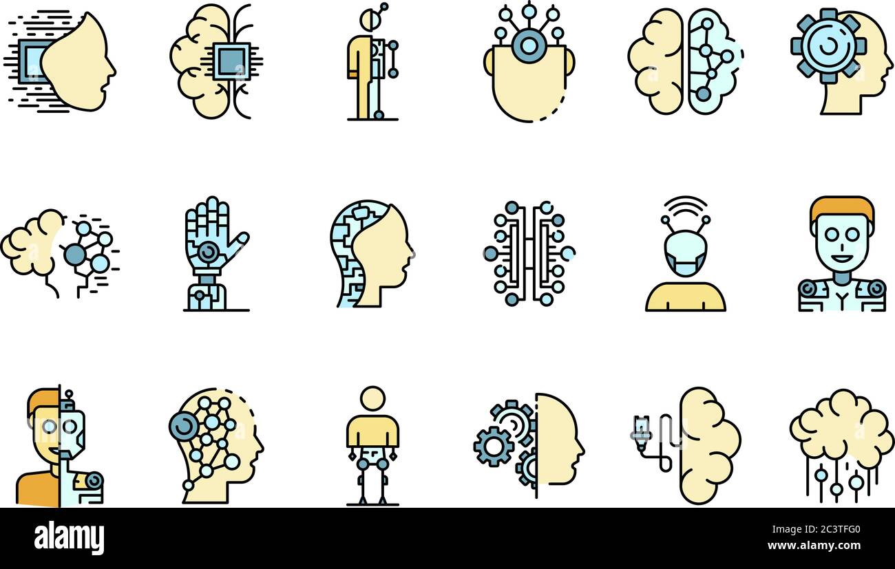 Humanoid icons set vector flat Stock Vector Image & Art - Alamy