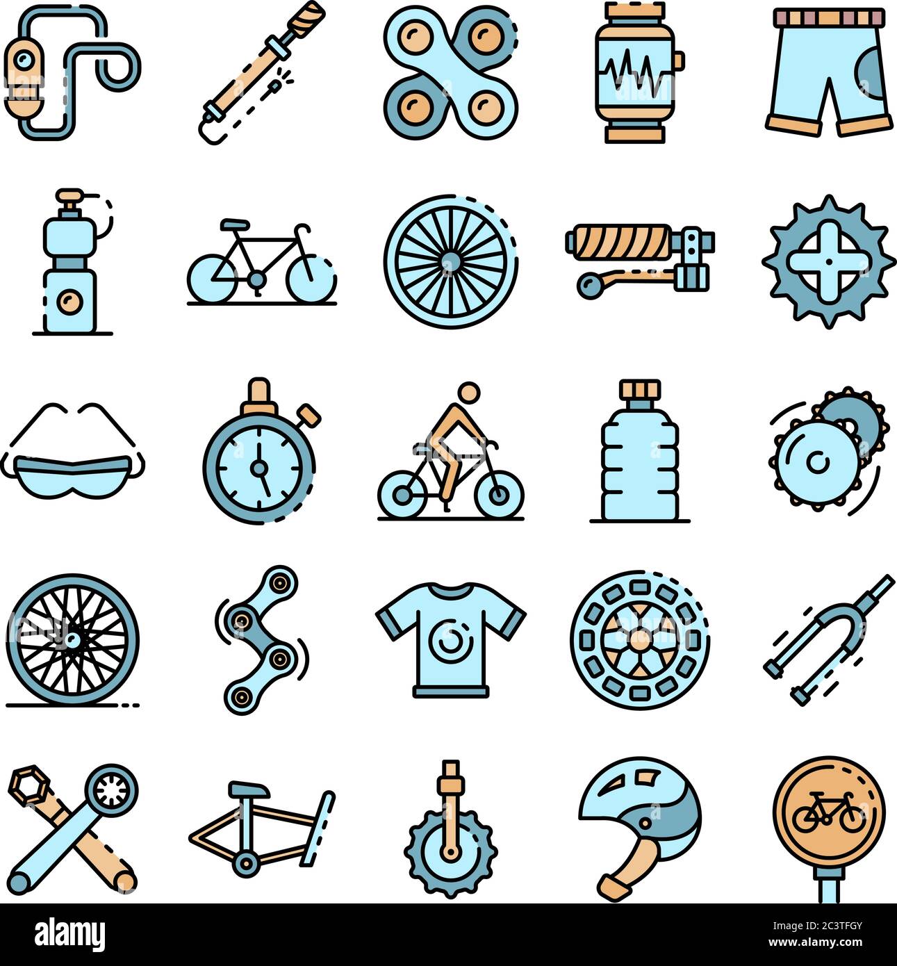 Cycling equipment icons set vector flat Stock Vector Image & Art - Alamy