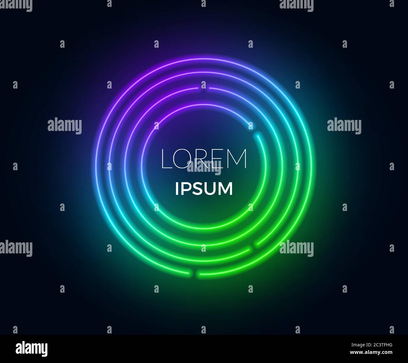 Neon futuristic round frame for text. Can be used as a background Stock ...