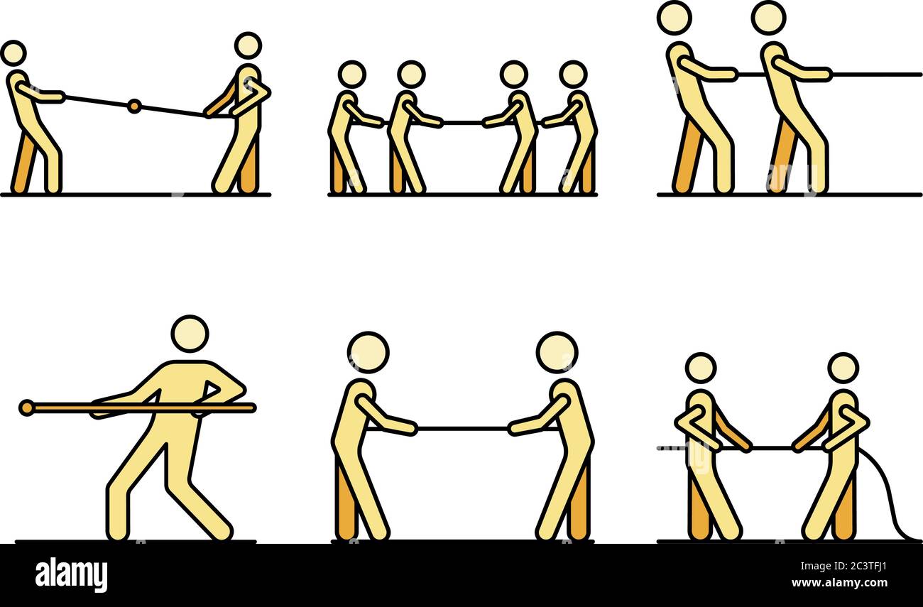 Tug of war silhouette Stock Vector Images - Alamy