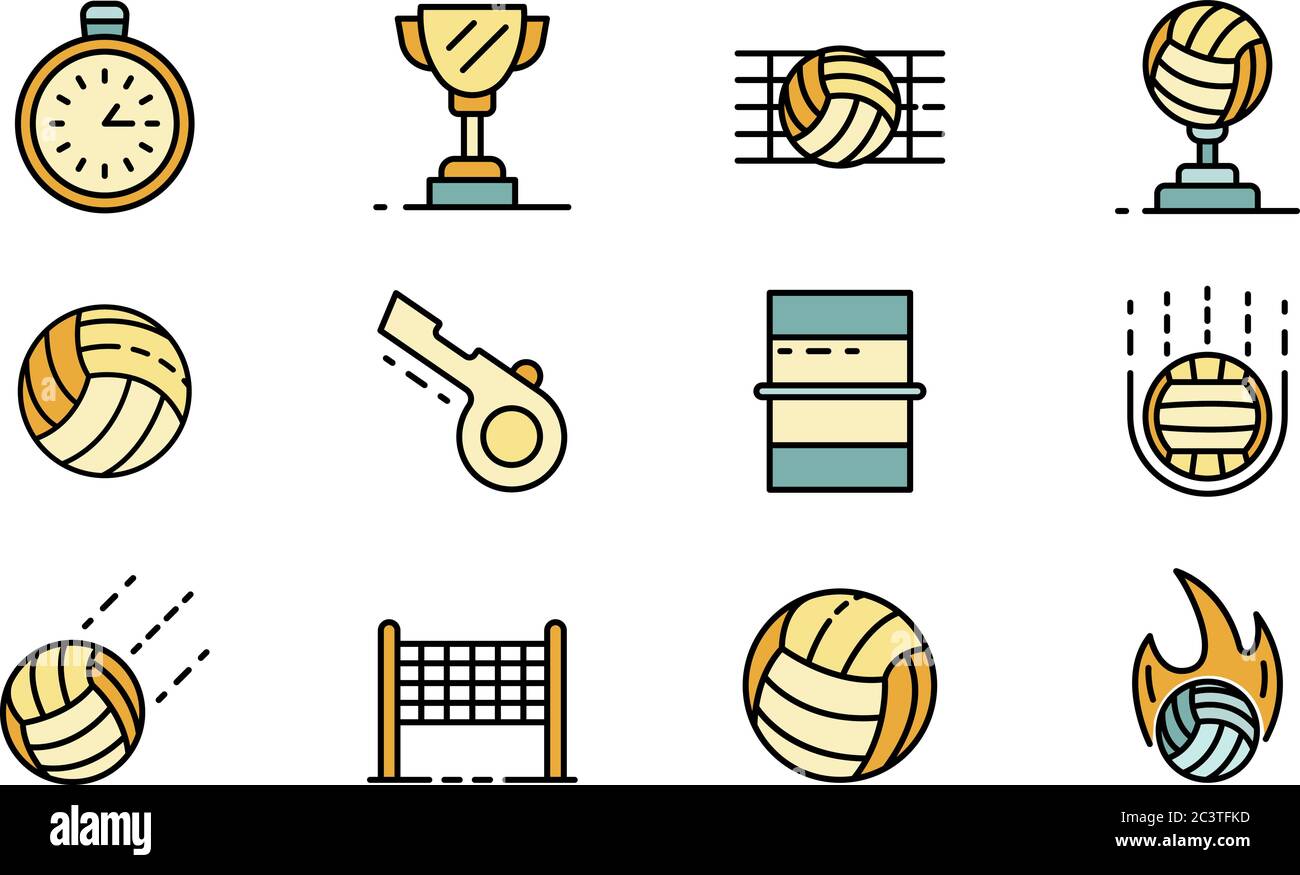 Volleyball icons set vector flat Stock Vector Image & Art - Alamy