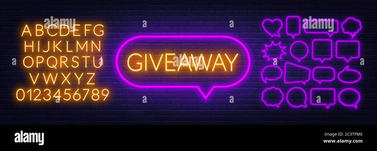 Neon sign giveaway Stock Vector Image & Art - Alamy