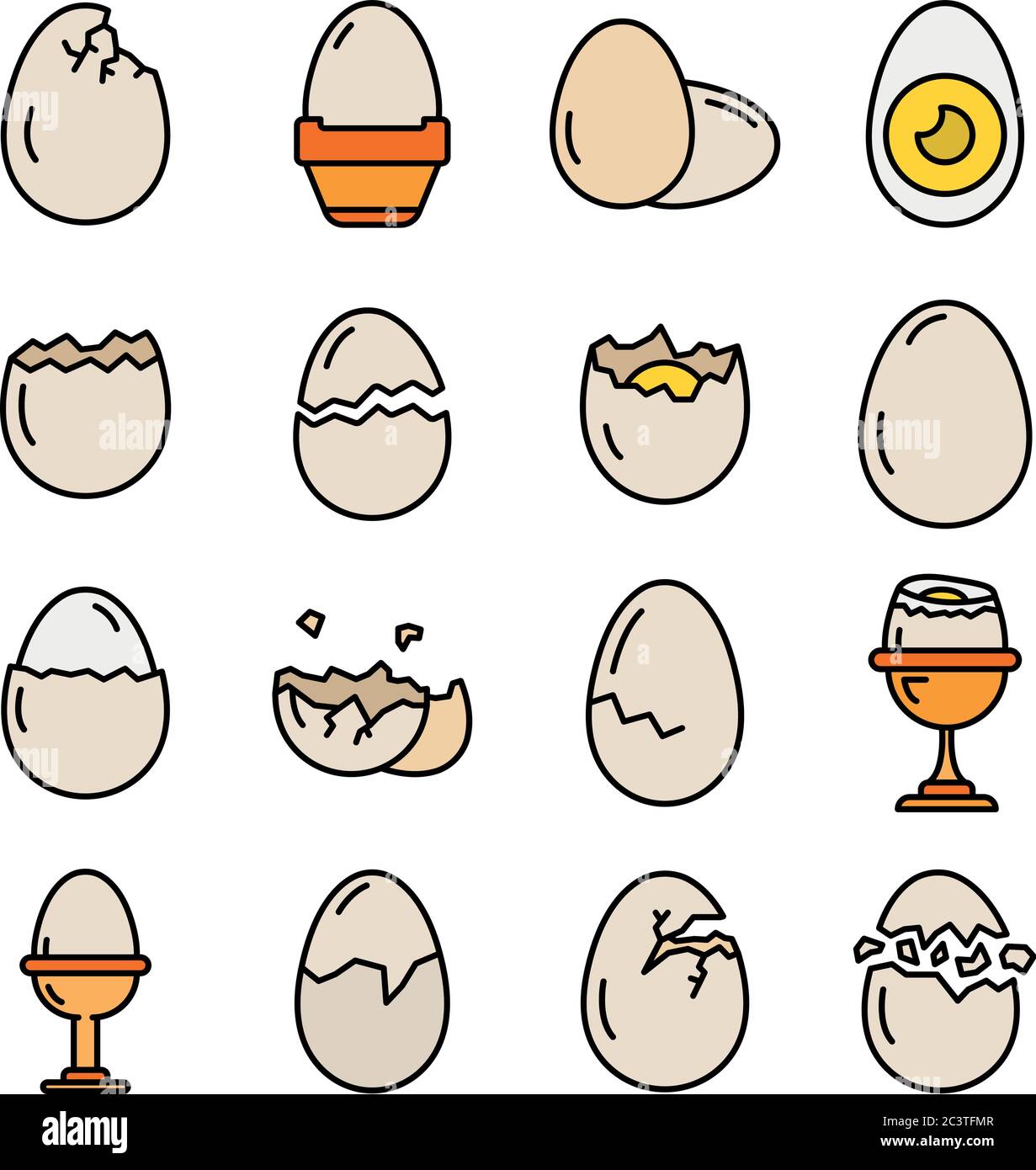 Eggshell icons set vector flat Stock Vector Image & Art - Alamy