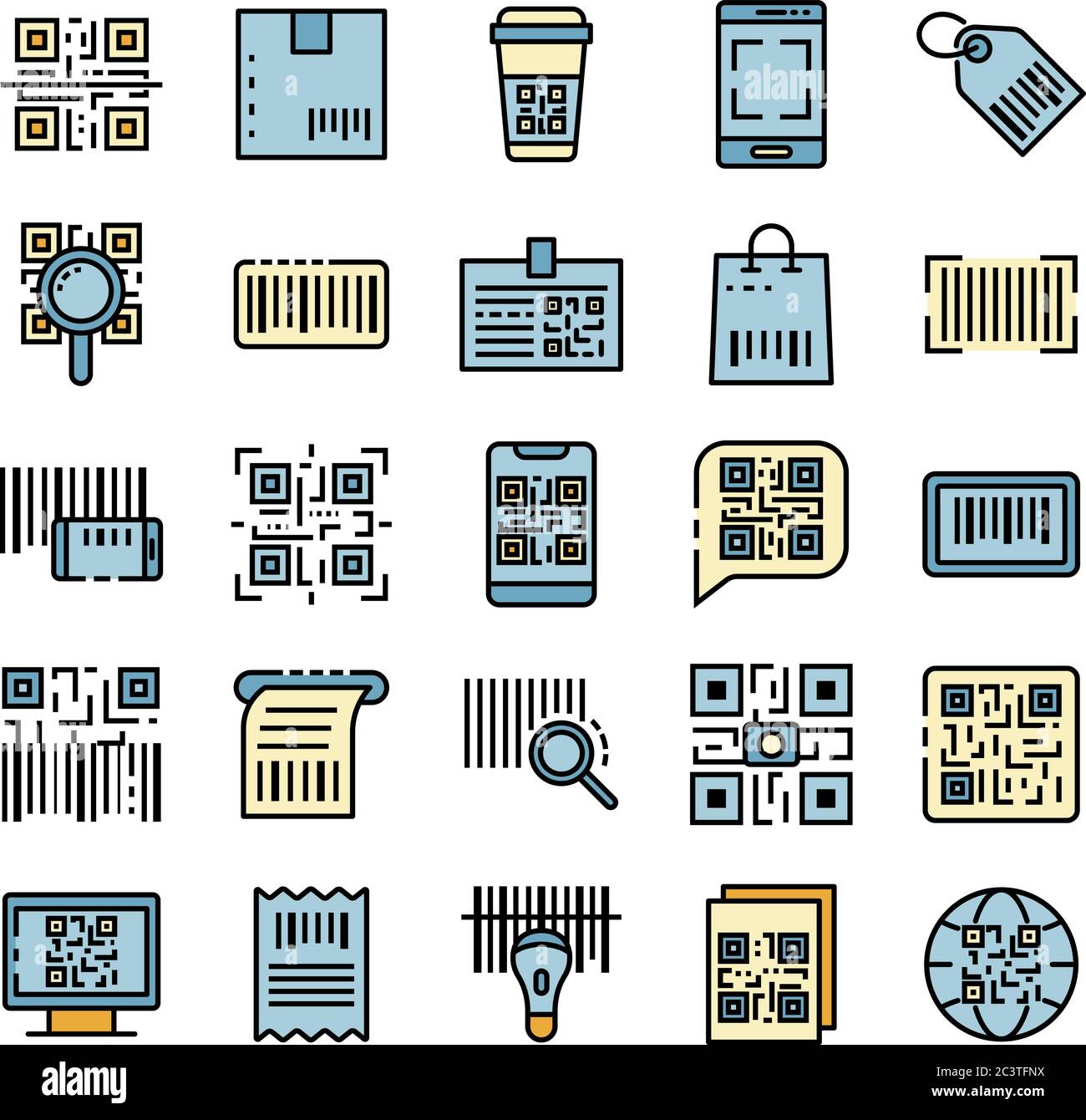 QR code icons set vector flat Stock Vector Image & Art - Alamy