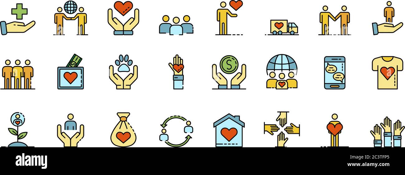 Volunteering icons set vector flat Stock Vector Image & Art - Alamy