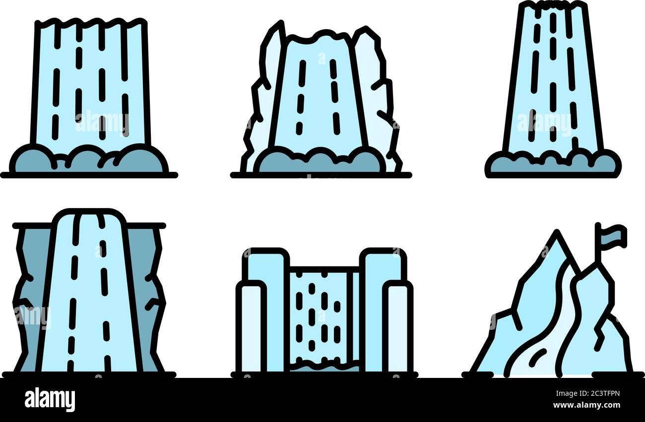 Cascade icons set vector flat Stock Vector Image & Art - Alamy