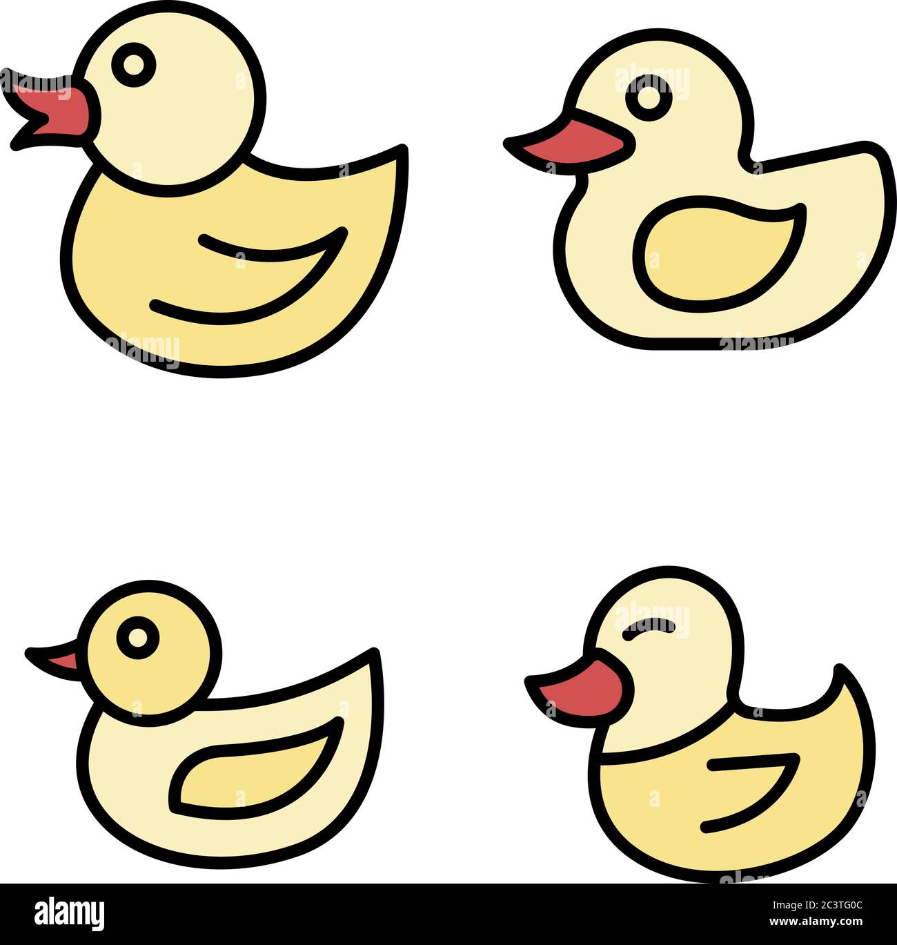 Duck icons set vector flat Stock Vector Image & Art - Alamy