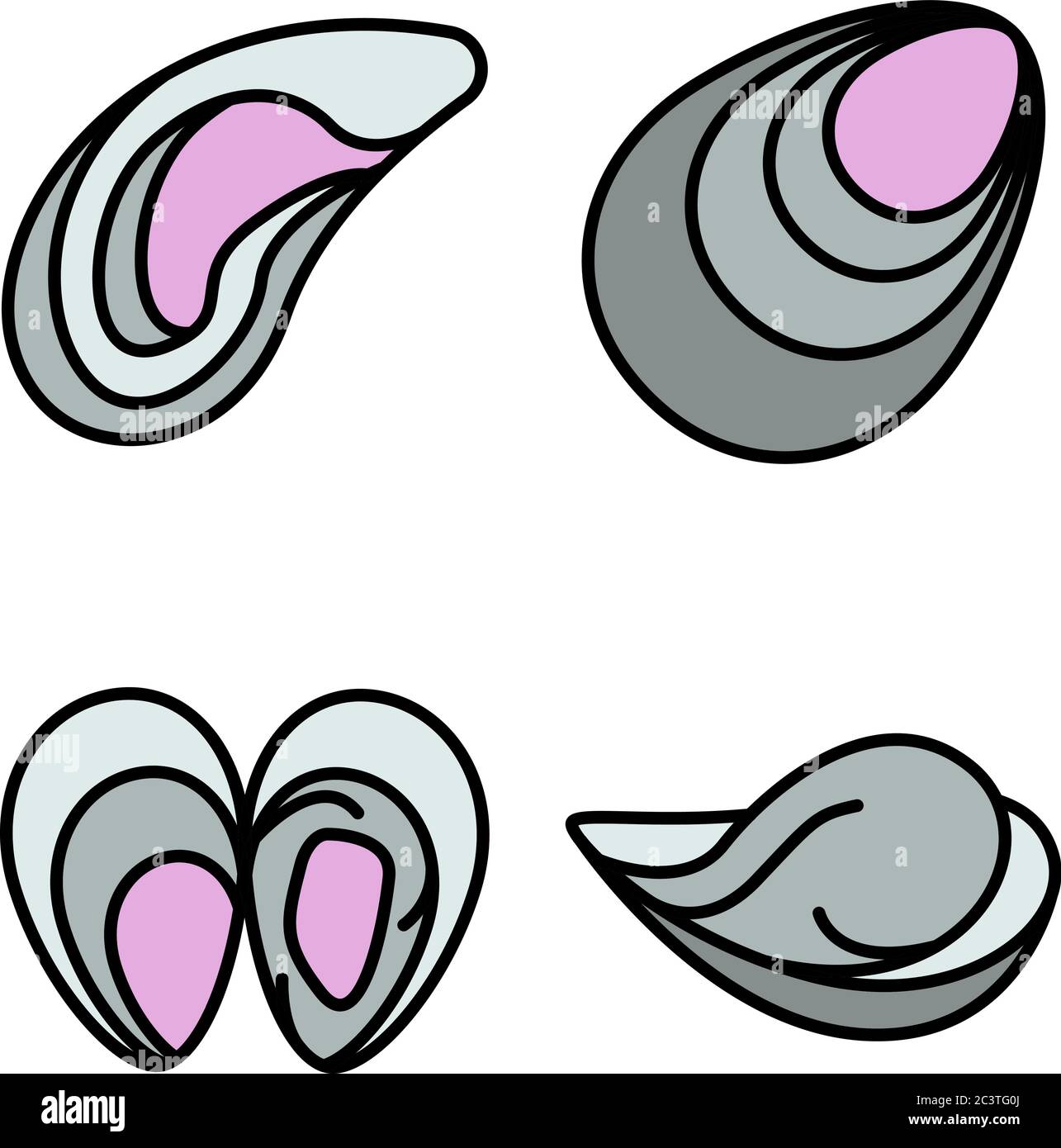 Mussels icons set vector flat Stock Vector Image & Art - Alamy