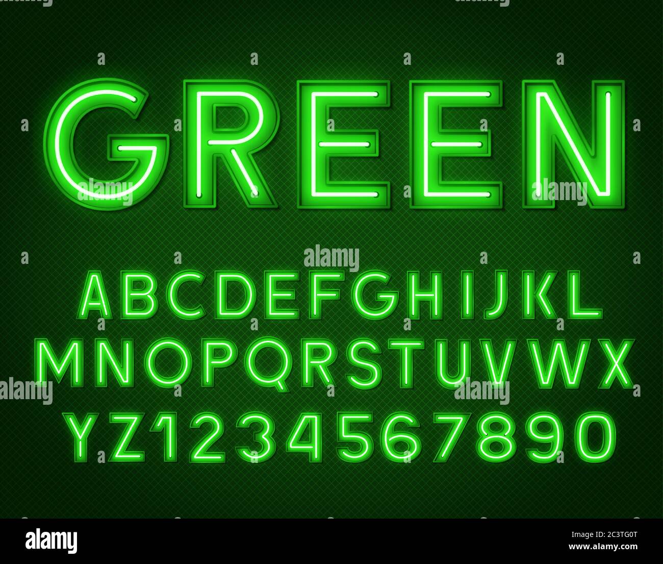 Glowing green neon alphabet letters hi-res stock photography and images ...