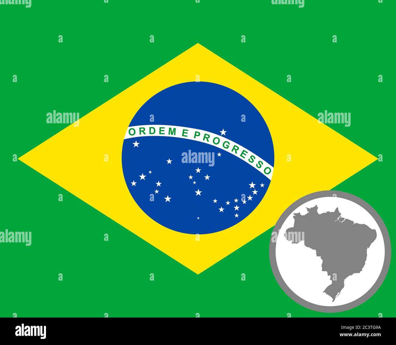Flag and map of Brazil Stock Photo - Alamy