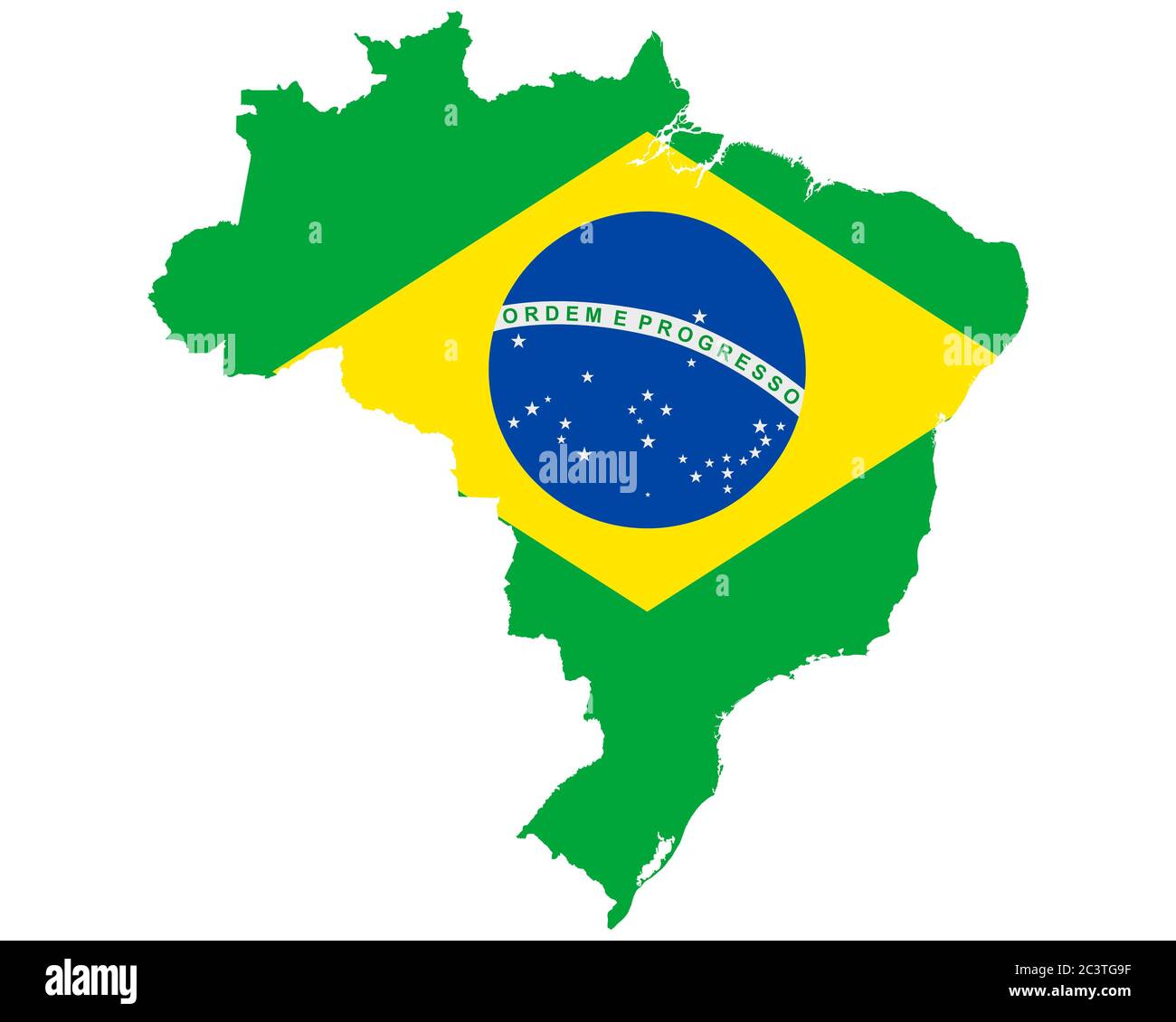 Flag in map of Brazil Stock Photo - Alamy