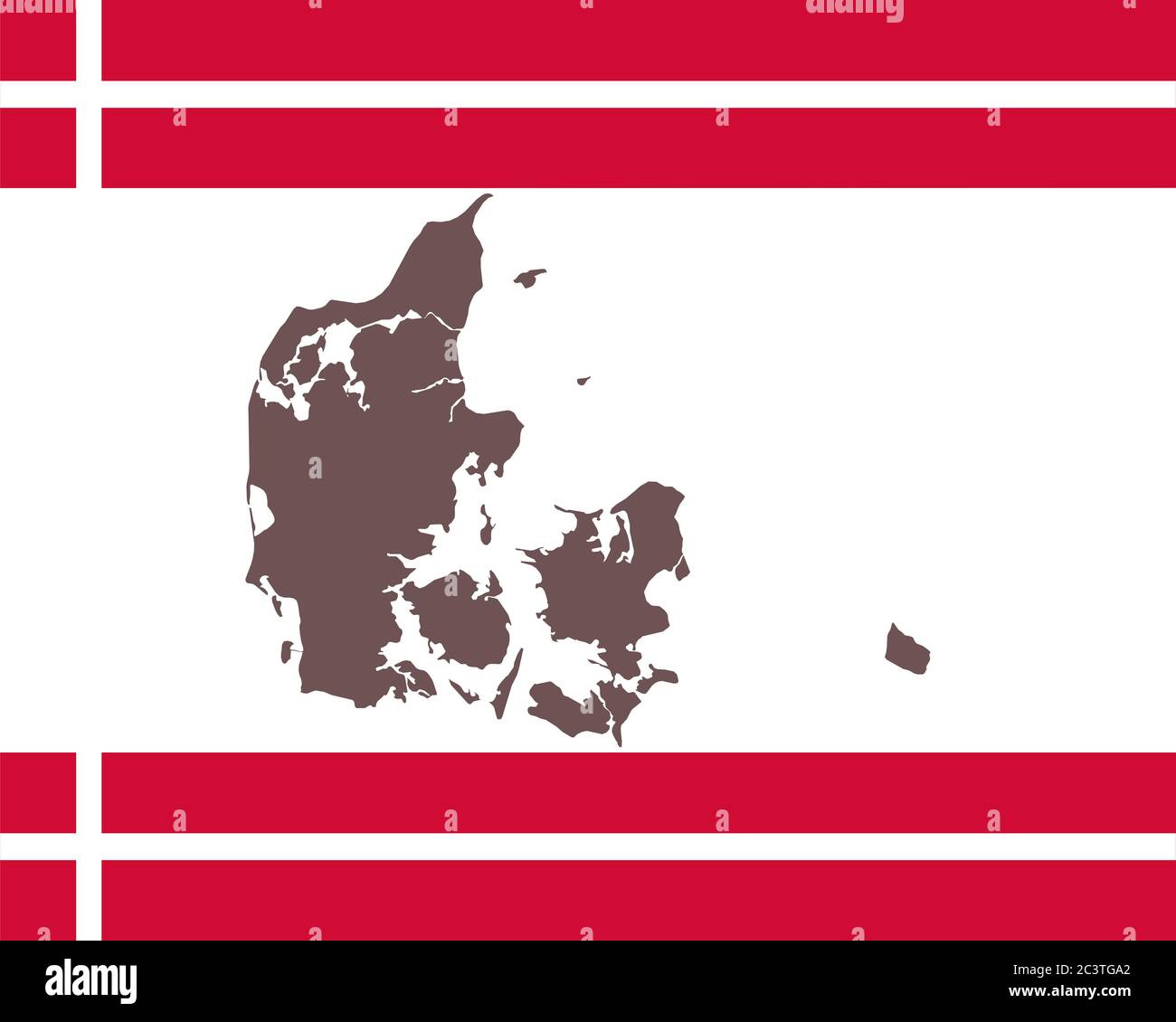 Map of Denmark on background with flag Stock Photo - Alamy