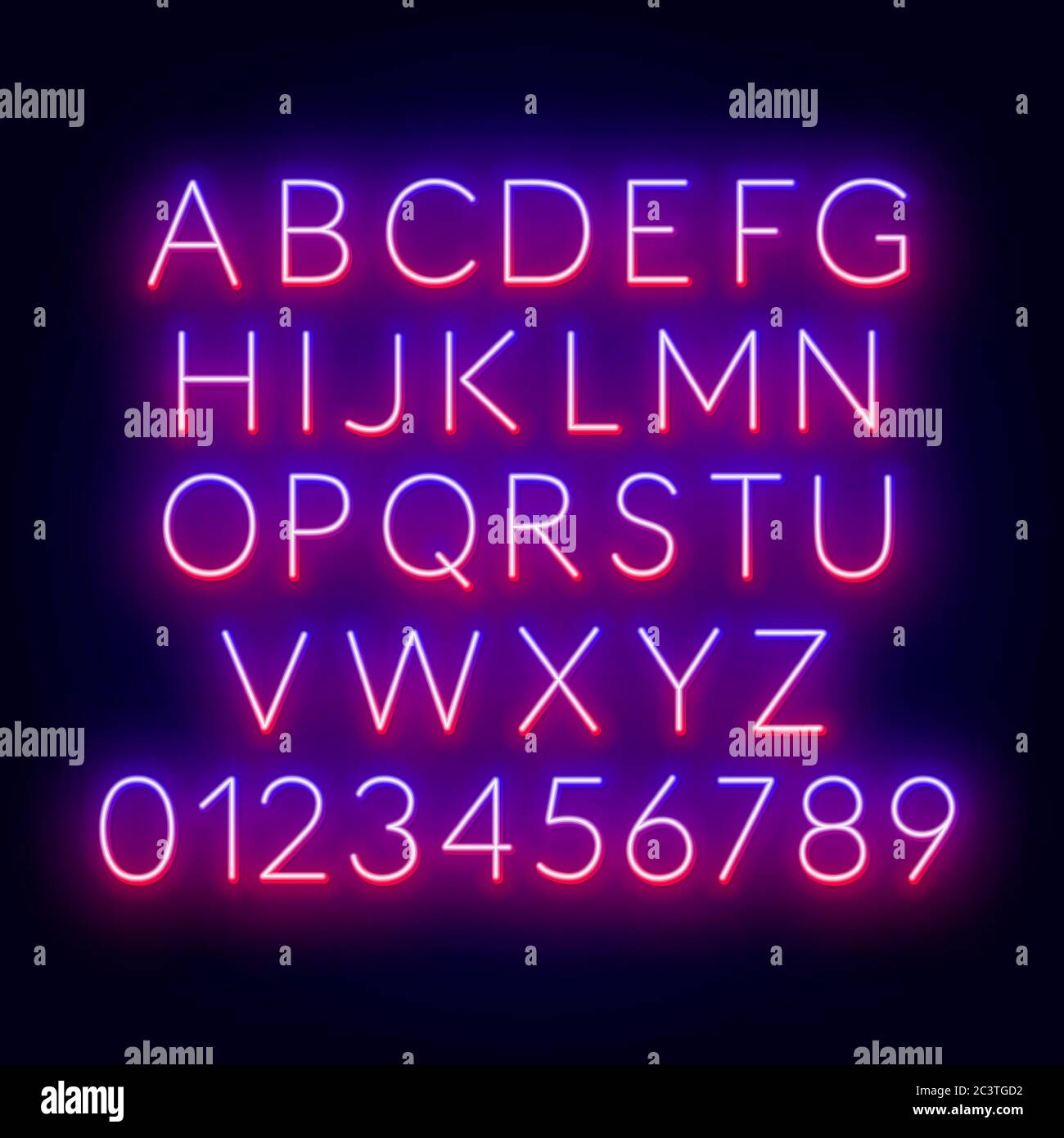 Neon red blue gradient font Stock Vector Image & Art - Alamy