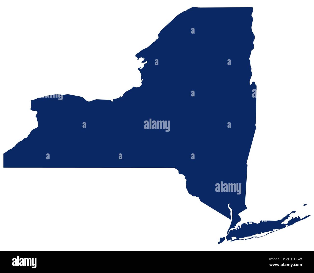 Map of New York in blue colour Stock Photo - Alamy