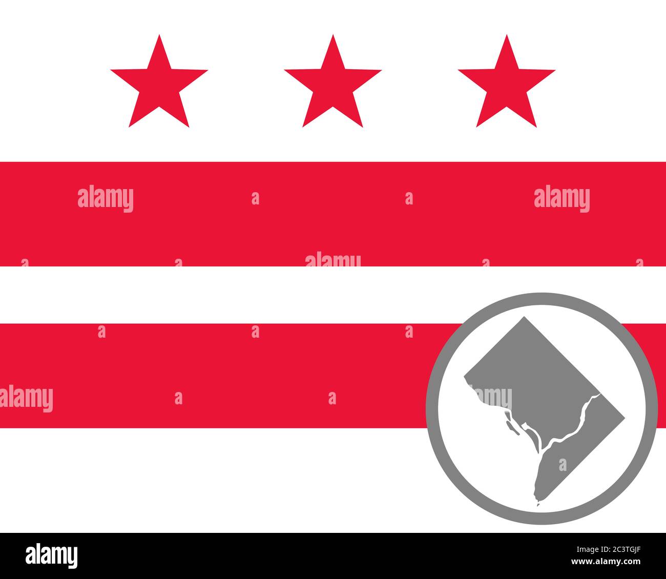Flag and map of Washington D.C. as vector illustration Stock Photo - Alamy
