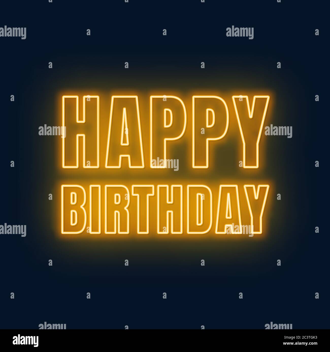 Happy birthday neon sign. Greeting card on dark background Stock Vector ...