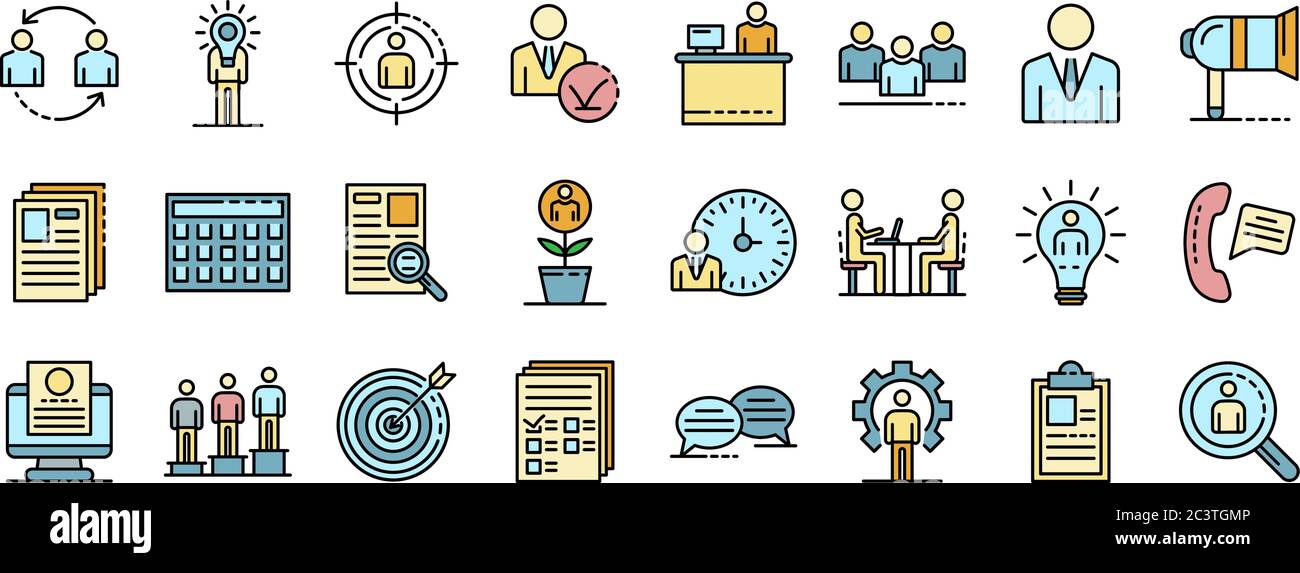 Recruitment icons set vector flat Stock Vector Image & Art - Alamy