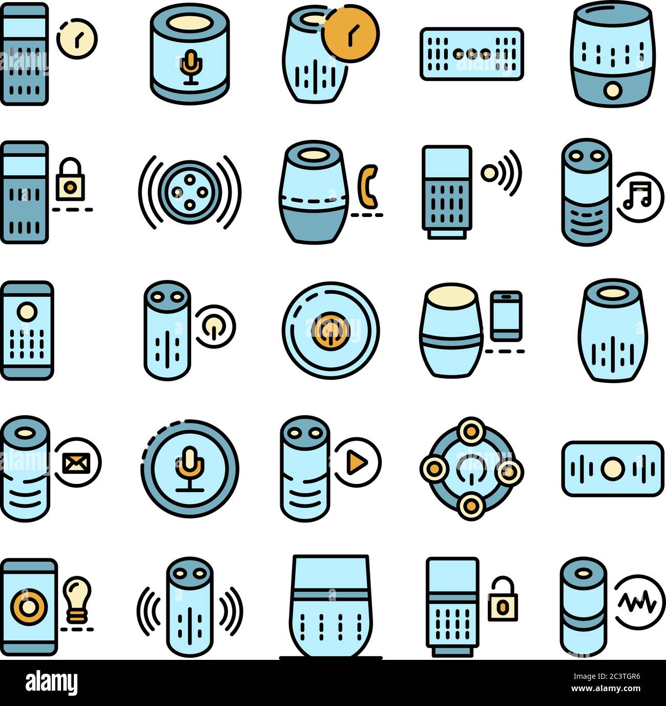 Smart speaker icons set vector flat Stock Vector Image & Art - Alamy