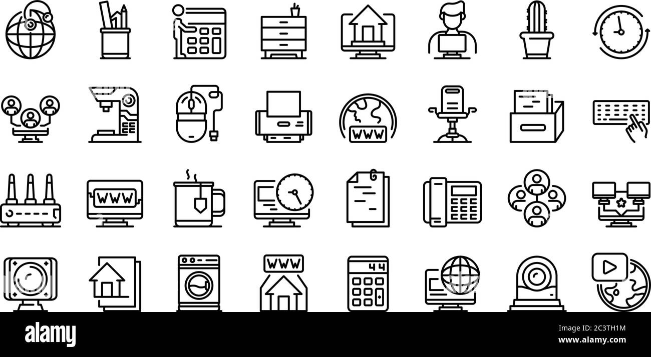 Home office icons set, outline style Stock Vector Image & Art - Alamy