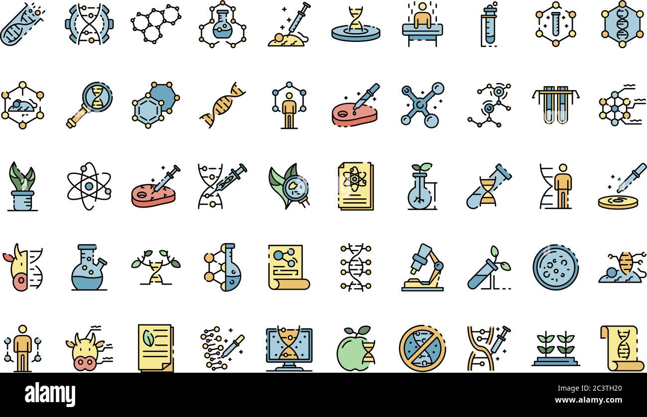 Genetic engineering icons set vector flat Stock Vector Image & Art - Alamy