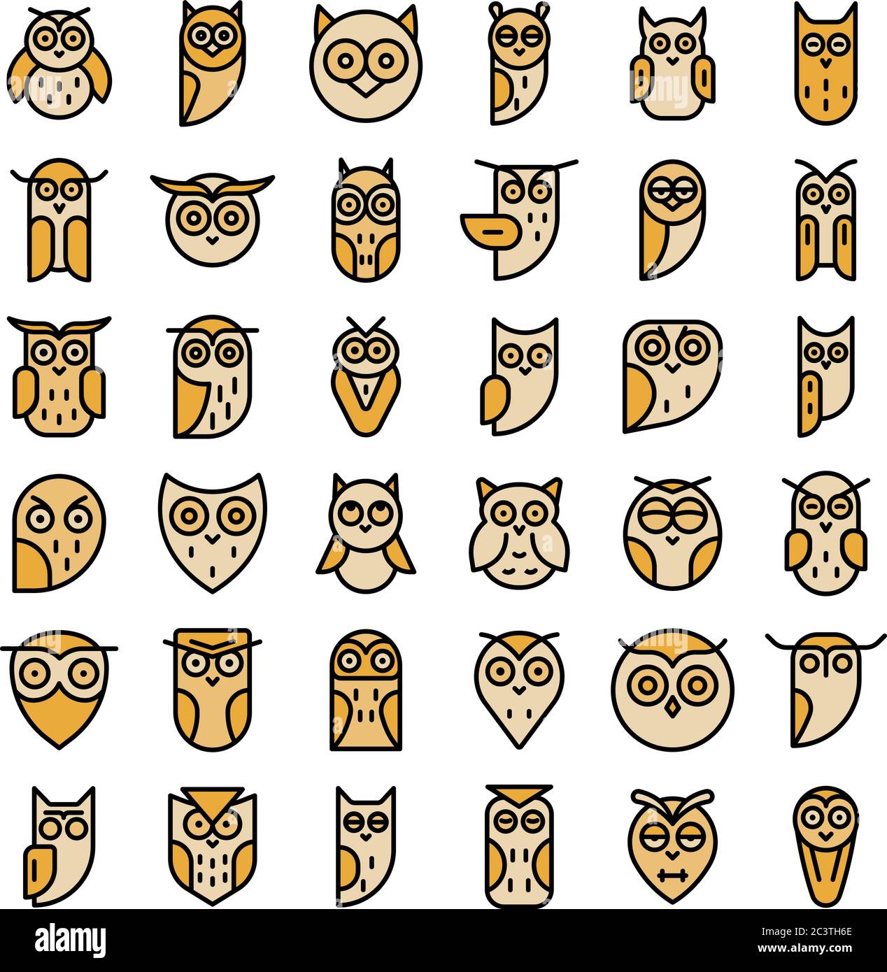Owl icons set vector flat Stock Vector Image & Art - Alamy