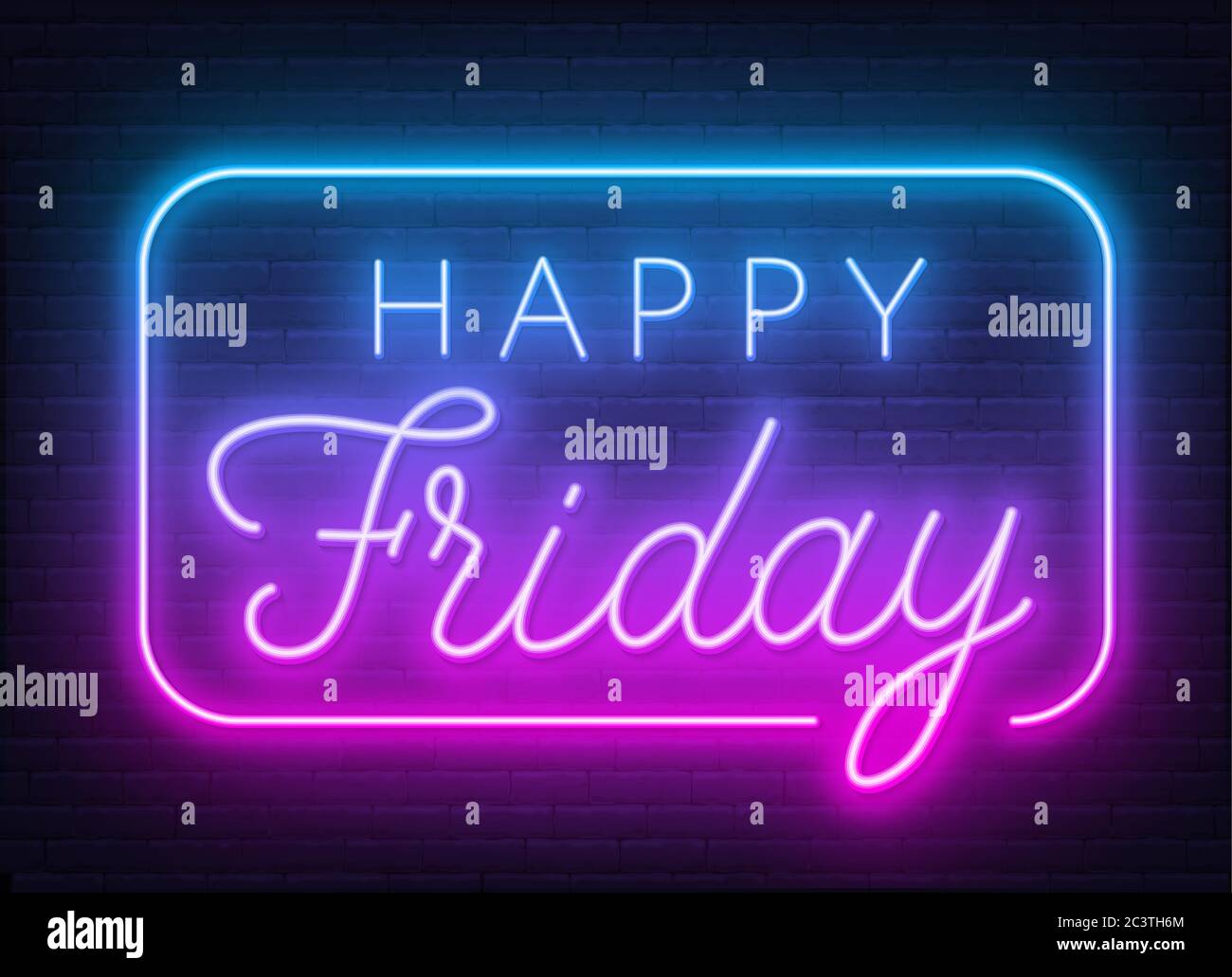 Happy Friday neon sign. Greeting card on dark background Stock Vector ...