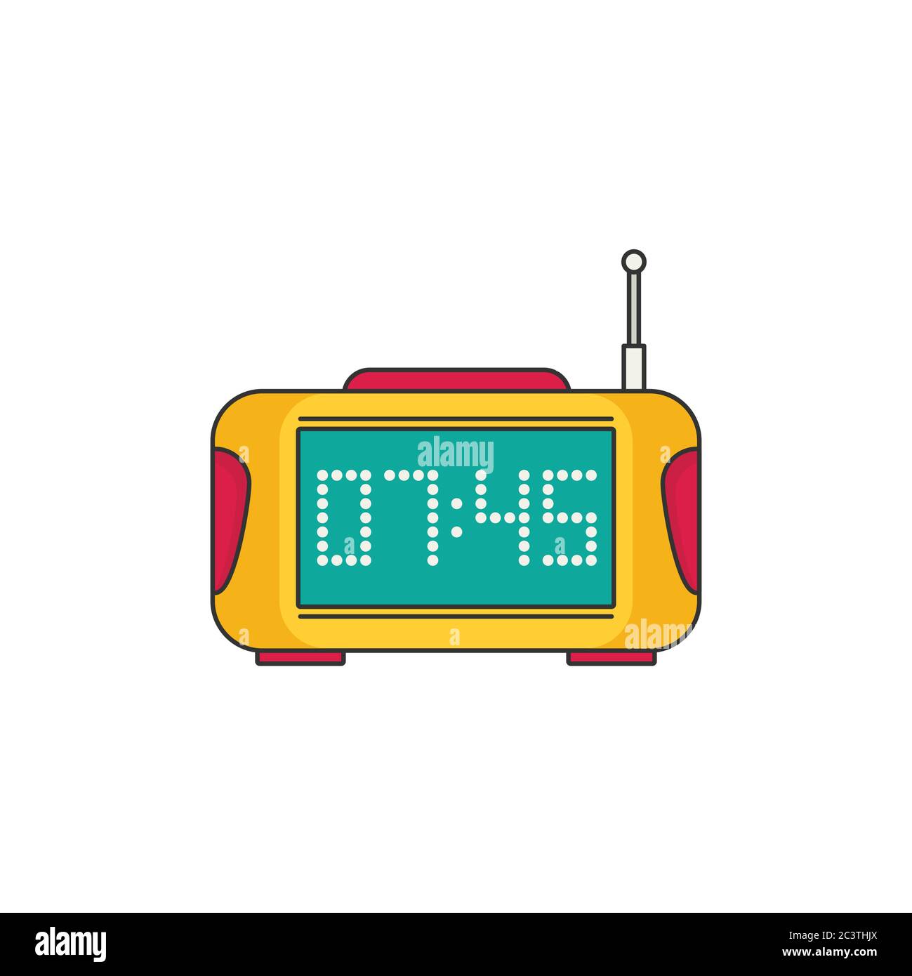 Digital clock with radio. Flat vector icon Stock Vector Image & Art - Alamy