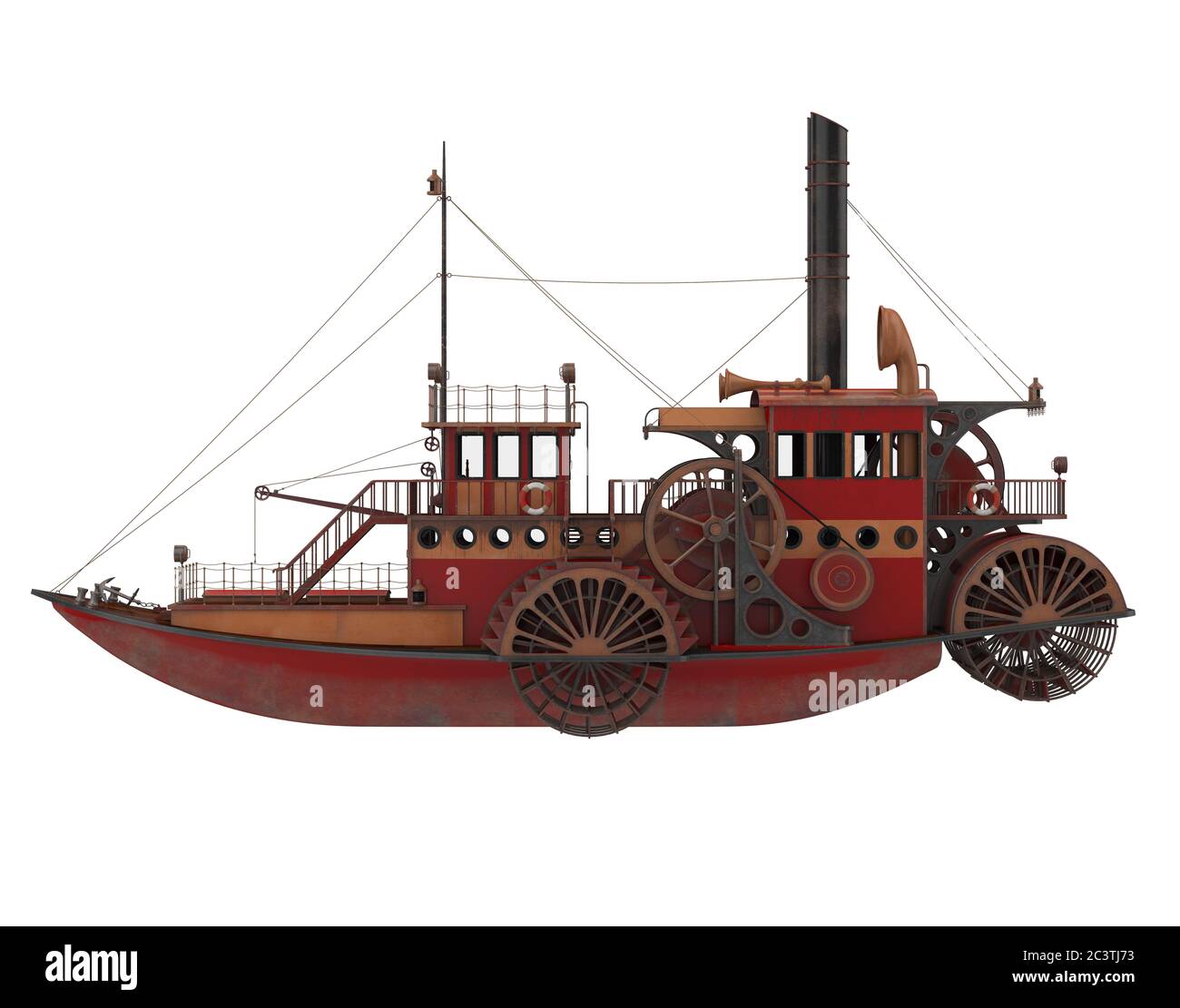 Paddle Steamer Isolated Stock Photo - Alamy