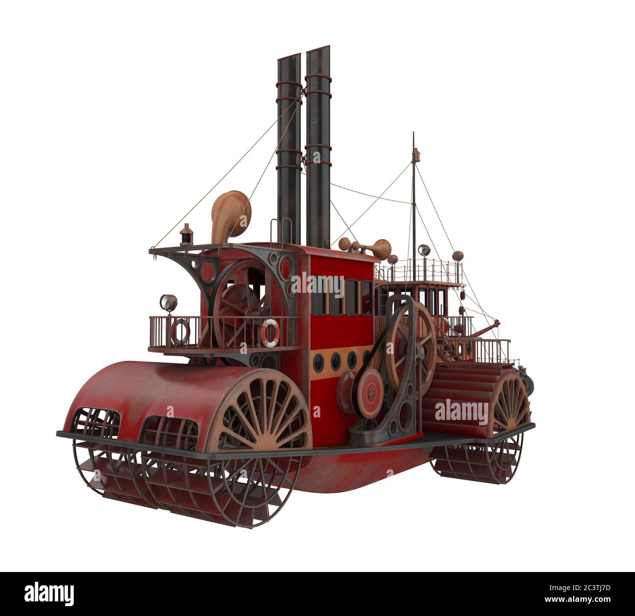 Paddle Steamer Isolated Stock Photo - Alamy