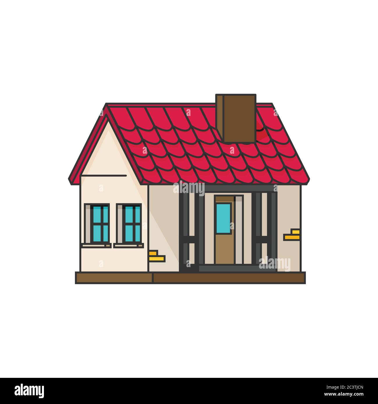 House. flat style vector illustration Stock Vector Image & Art - Alamy
