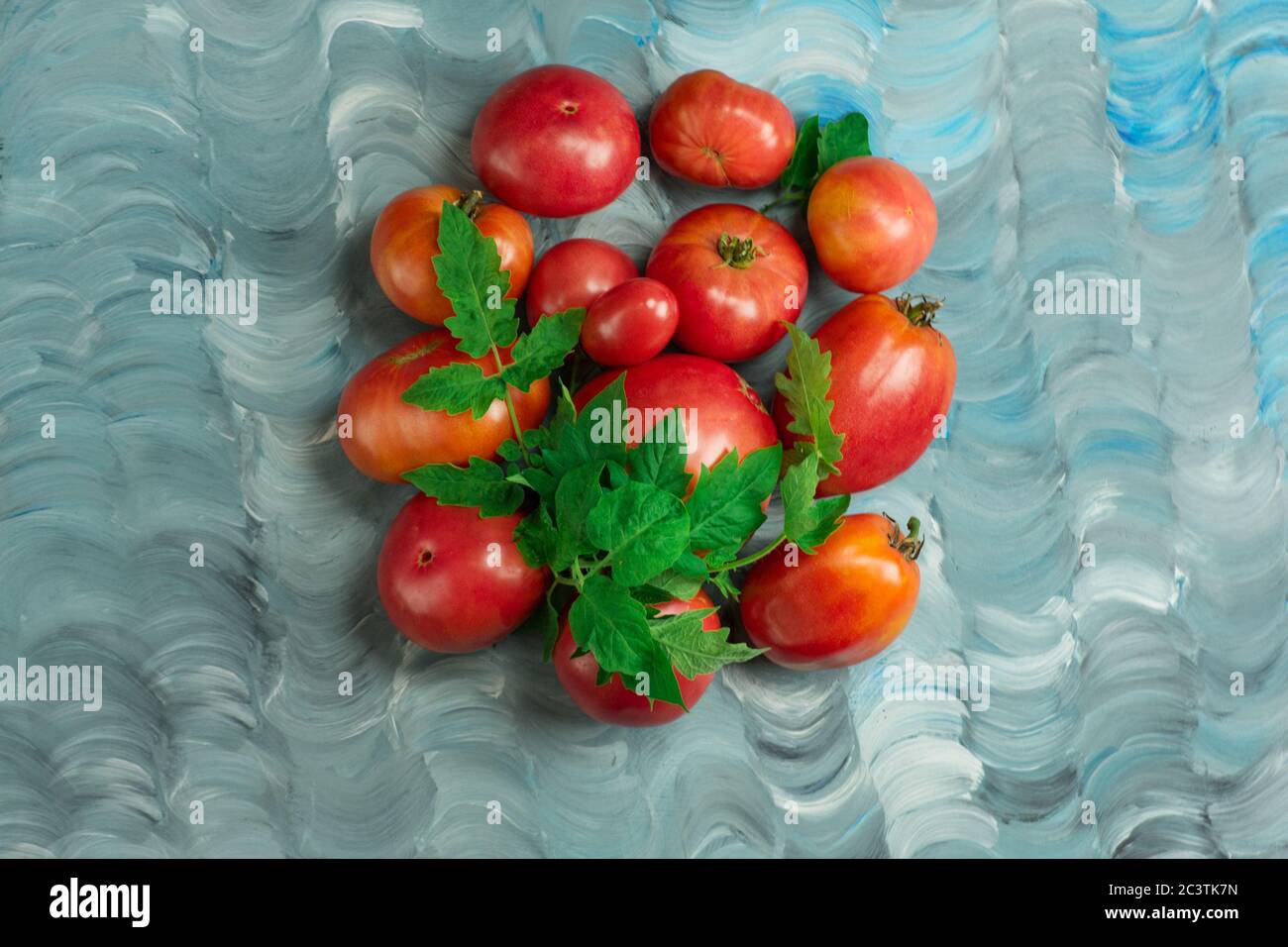 Tomato varieties have name Amethyst Jewel. Fresh ripe pink beef tomato ...