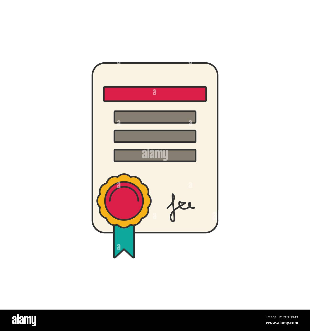 Certificate diploma scroll flat Stock Vector Images - Alamy