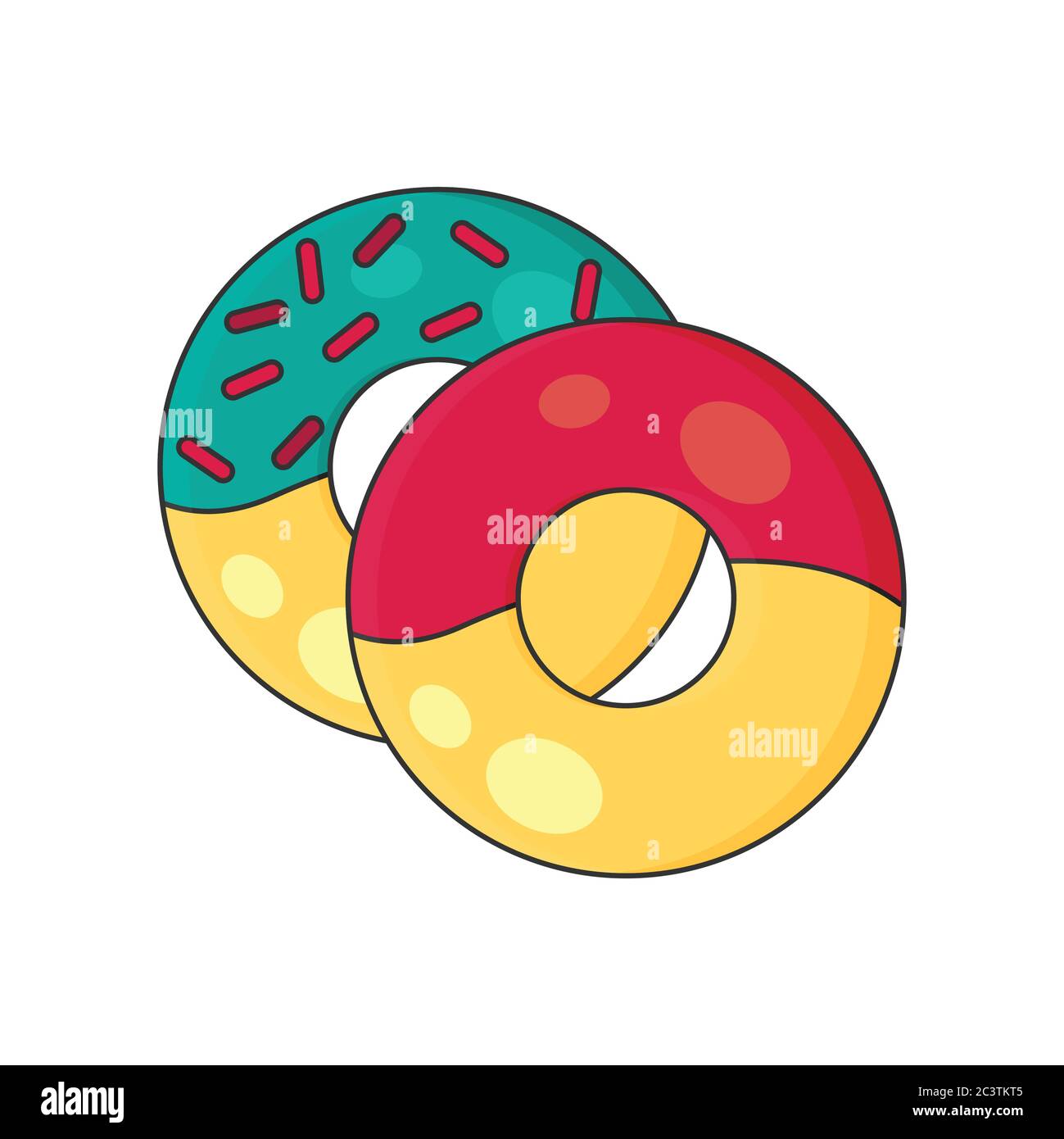 Chocolate donuts in glaze Stock Vector Images - Alamy