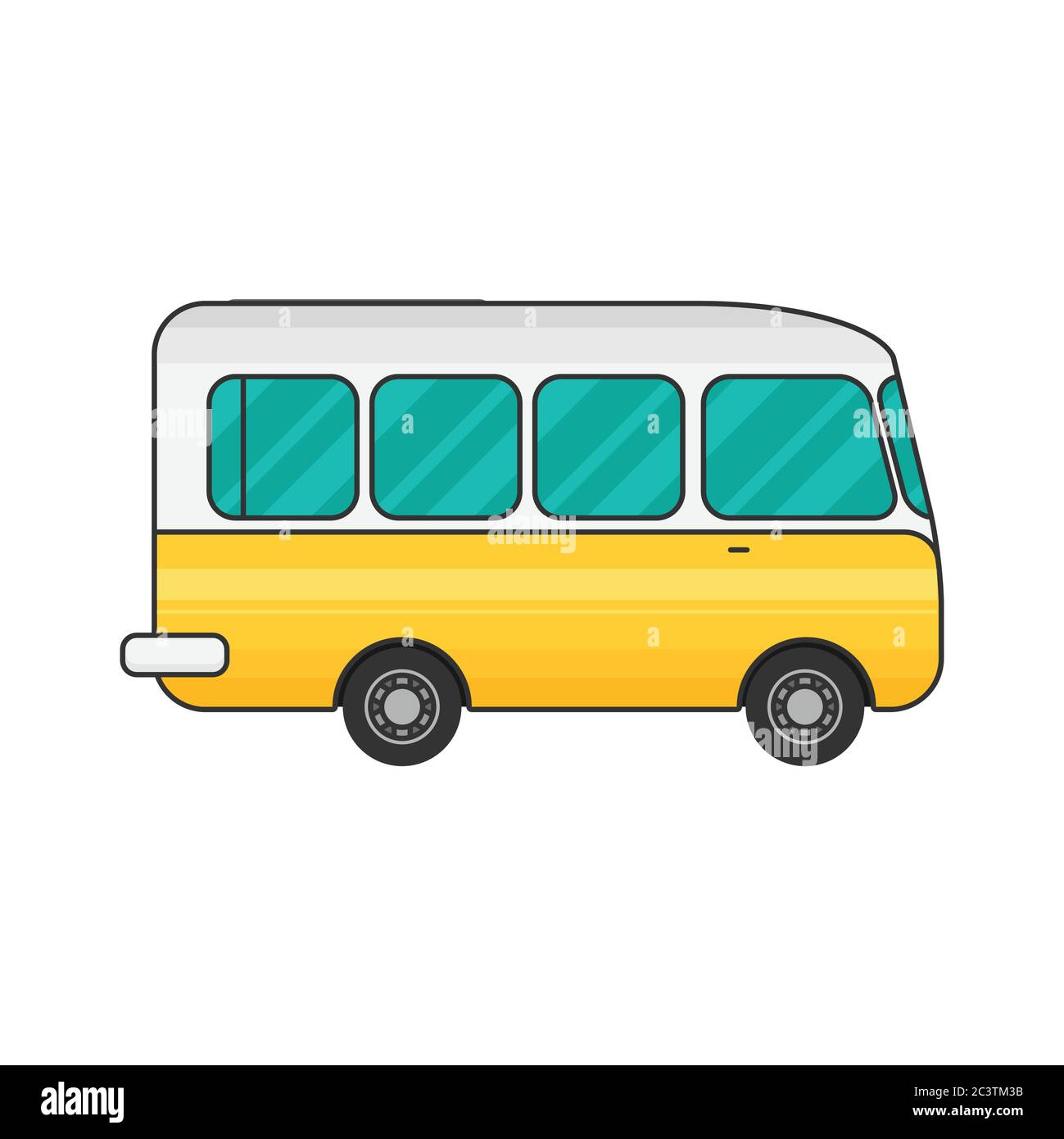 Retro bus. Flat vector Stock Vector Image & Art - Alamy
