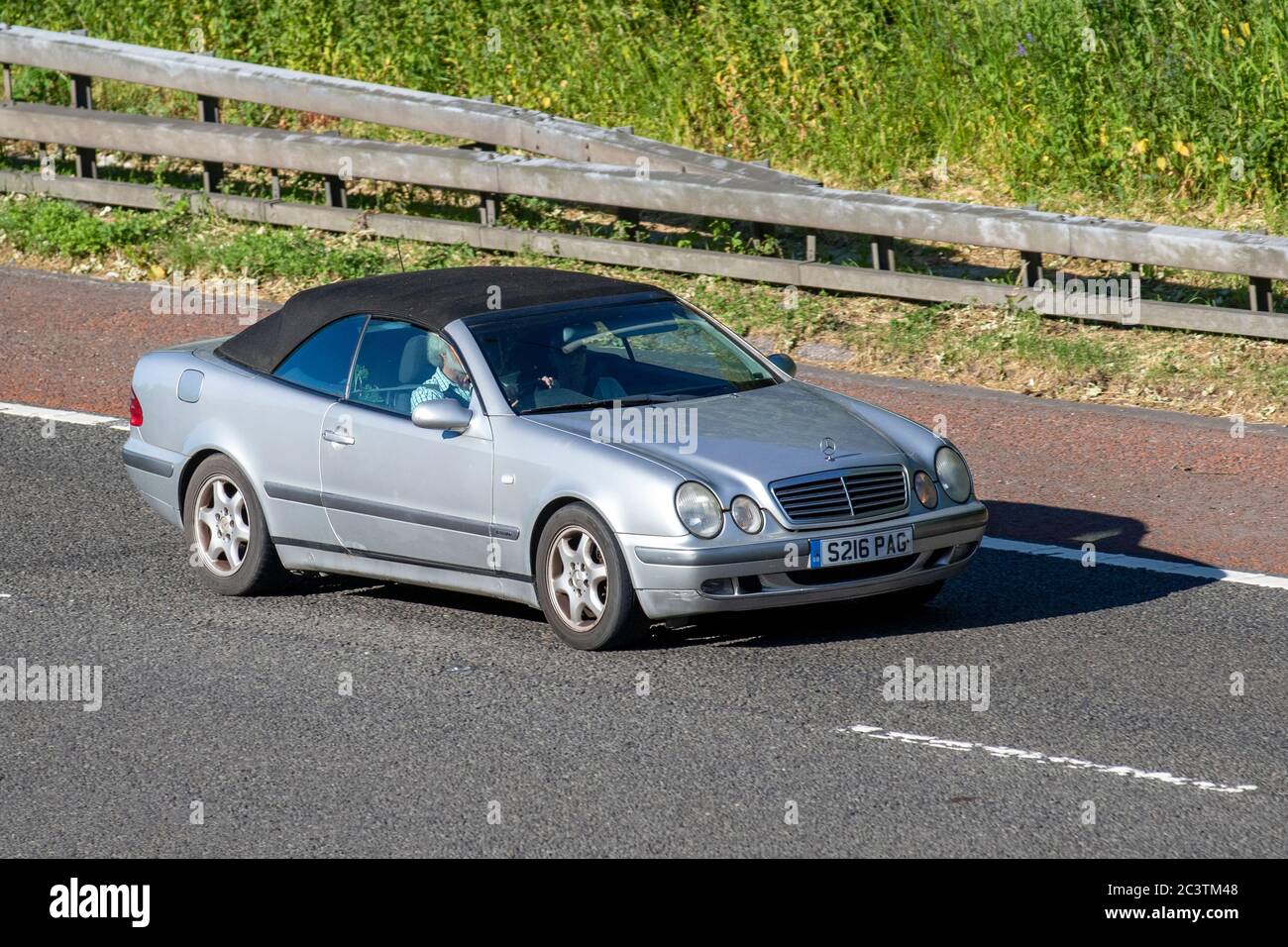1998 90s nineties silver Mercedes Benz convertible; Vehicular traffic ...