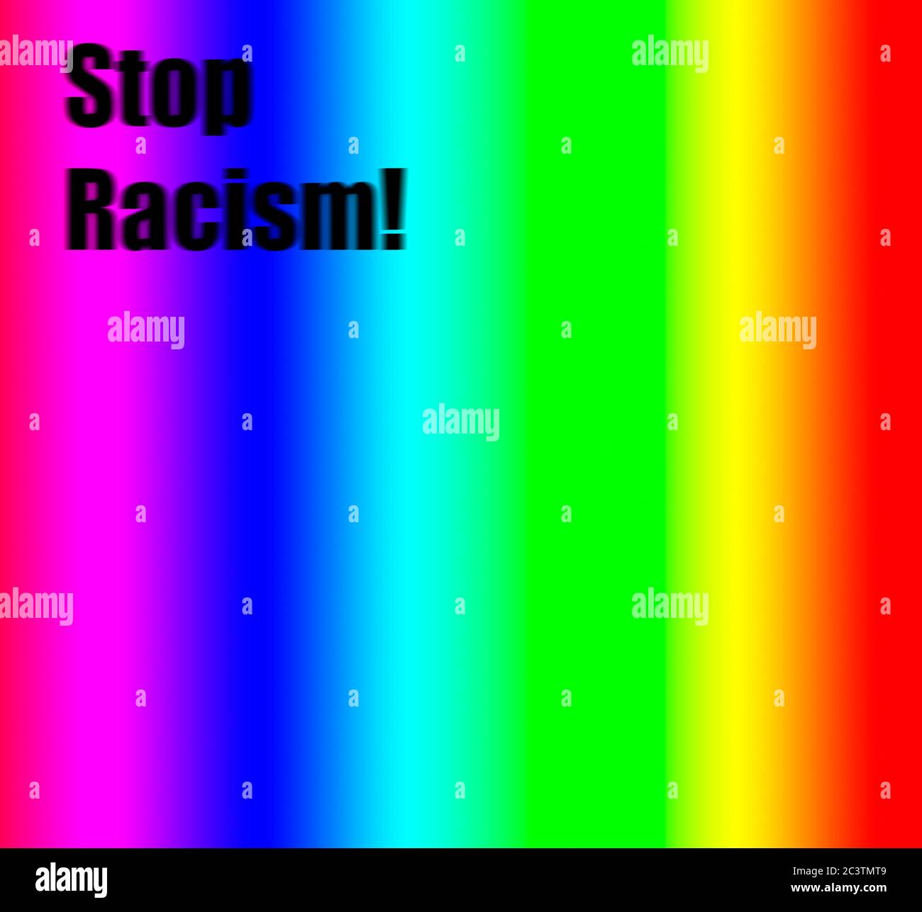 Stop Racism in Black letters with rainbow background, Black lives ...
