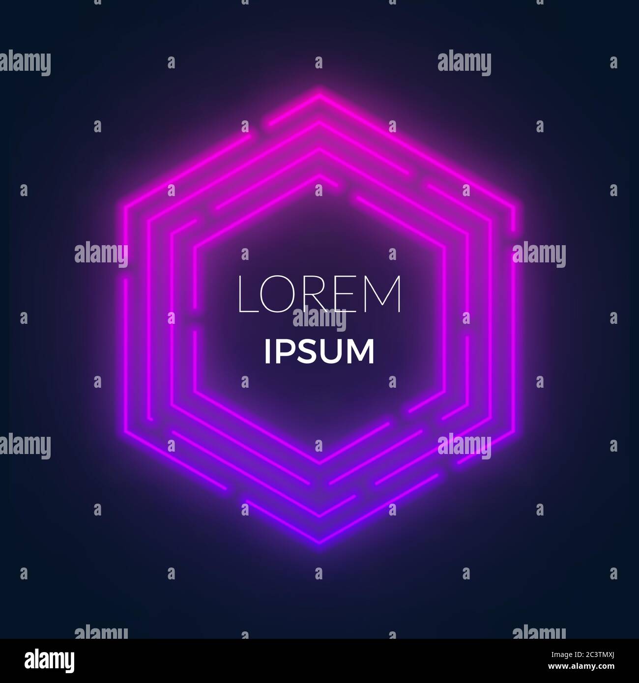 Neon futuristic round frame for text. Can be used as a background Stock ...